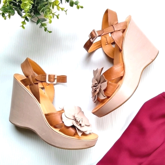 Kork-Ease | Shoes | Kork Ease Mina Platform Wedge Leather Sandals ...